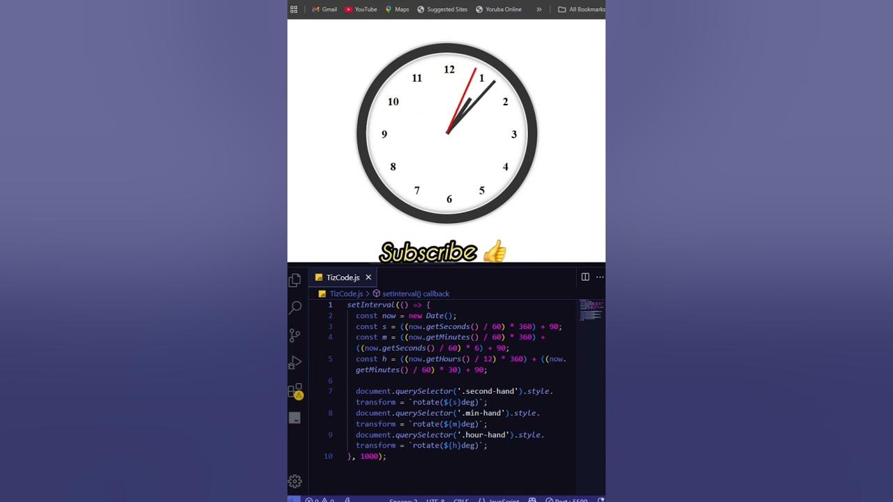 Build a Real-Time CSS Clock with Vanilla JavaScript ⏰ | No Libraries! #shorts - YouTube