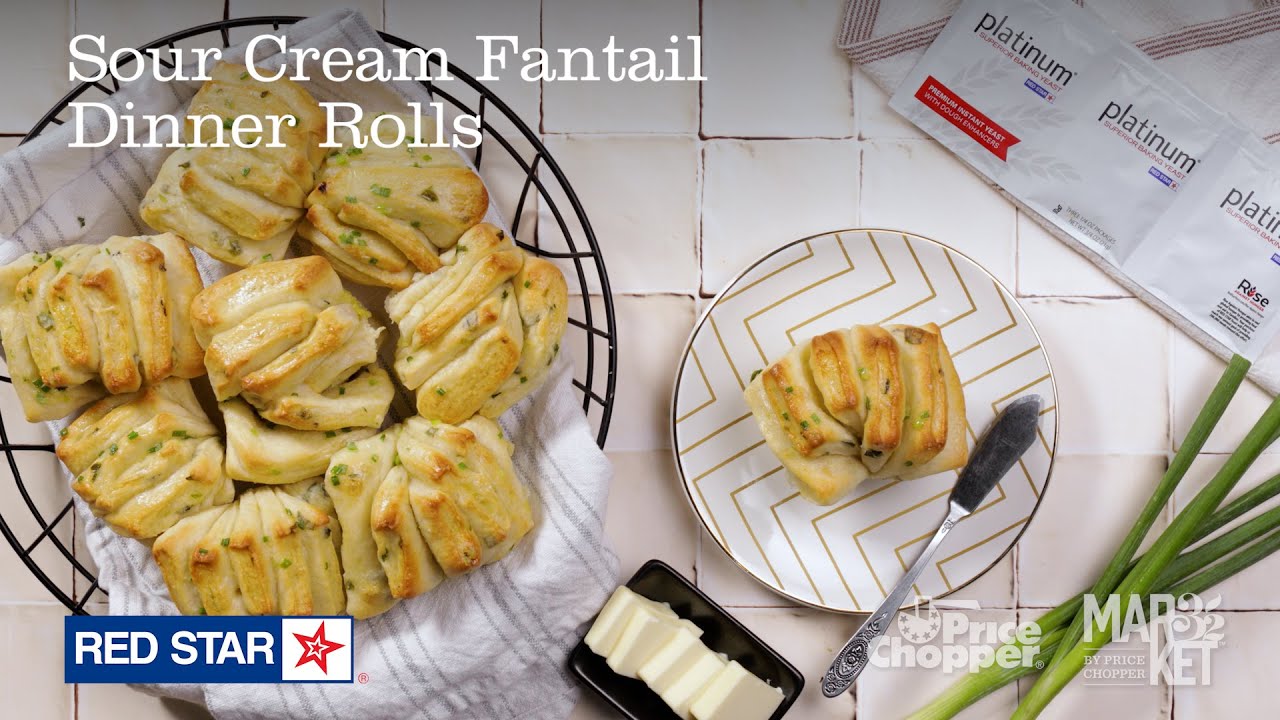 Sour Cream Fantail Dinner Rolls | Red Star Platinum Yeast - YouTube
