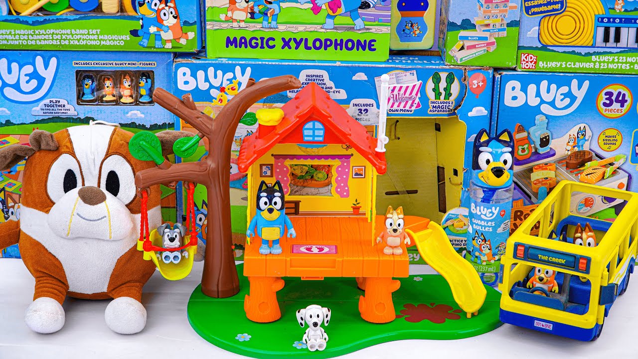 Bluey Toy Collection Unboxing Review 💙 Bluey Treehouse Playset & Winton ...