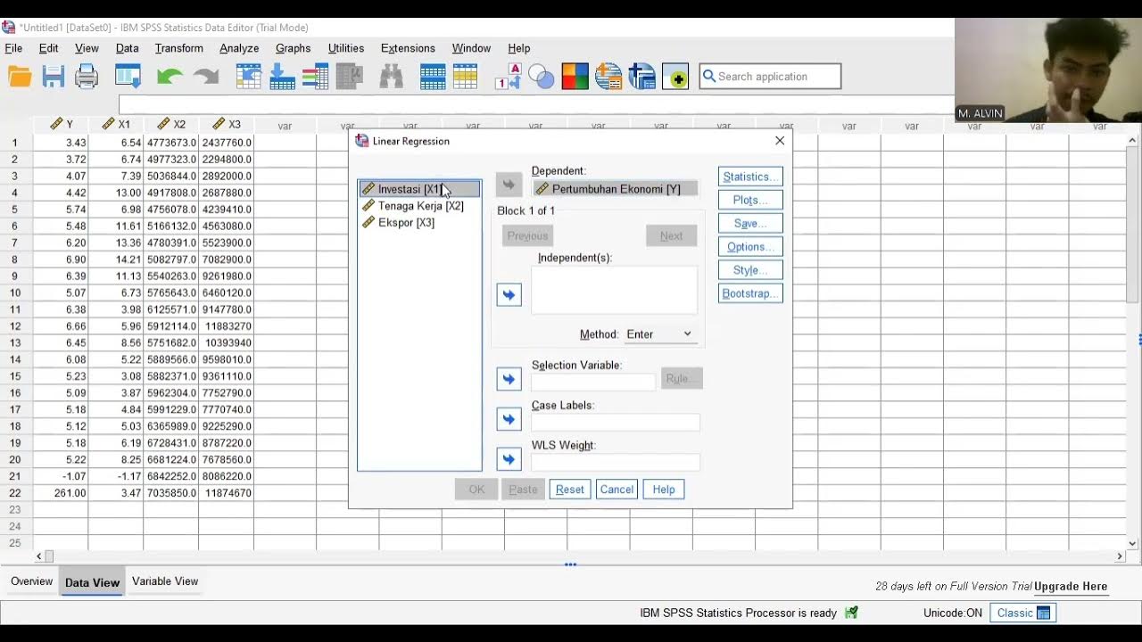 Video Tutorial Pengolahan Data Menggunakan Software SPSS - Statistika Lanjutan - M. ALVIN ...