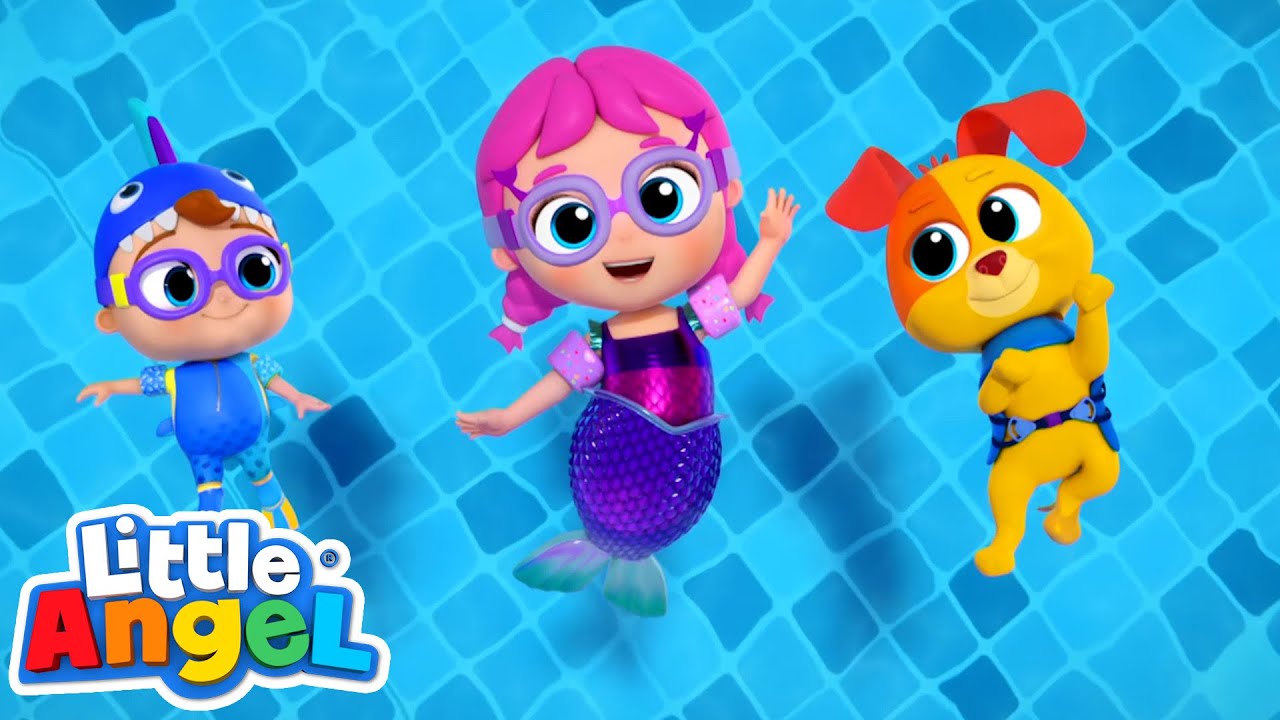 Learning to Swim with Animals! | Jungle Fun | Little Angel Kids Songs ...