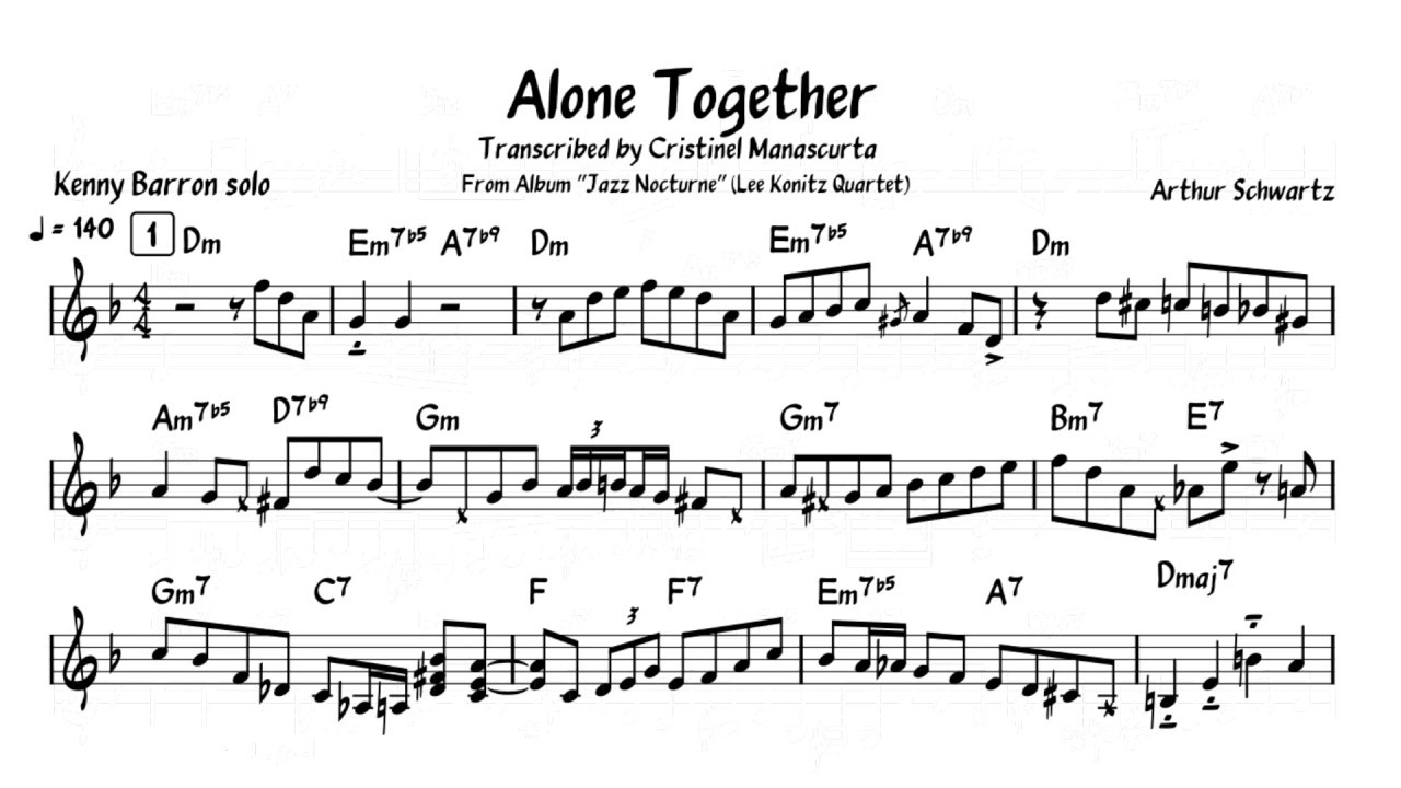 Kenny Barron - Alone Together (transcription) - YouTube