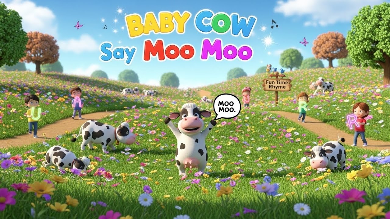 Baby Cow Say Moo Moo 🐄👶🎵 | Fun Animal Sounds for Kids & Toddlers 🌈 ...