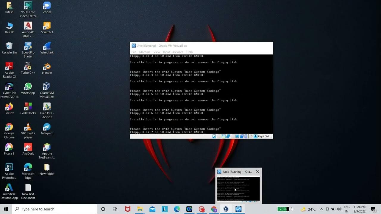 Unix Installation on VirtualBox - YouTube