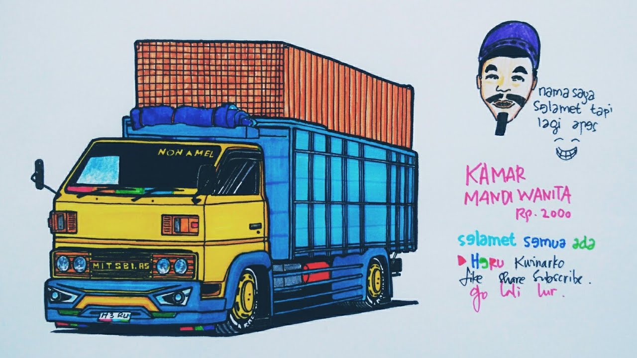 Truk Selamet semua ada 😊, cara menggambar Truck, Truck Umplung mbois ...