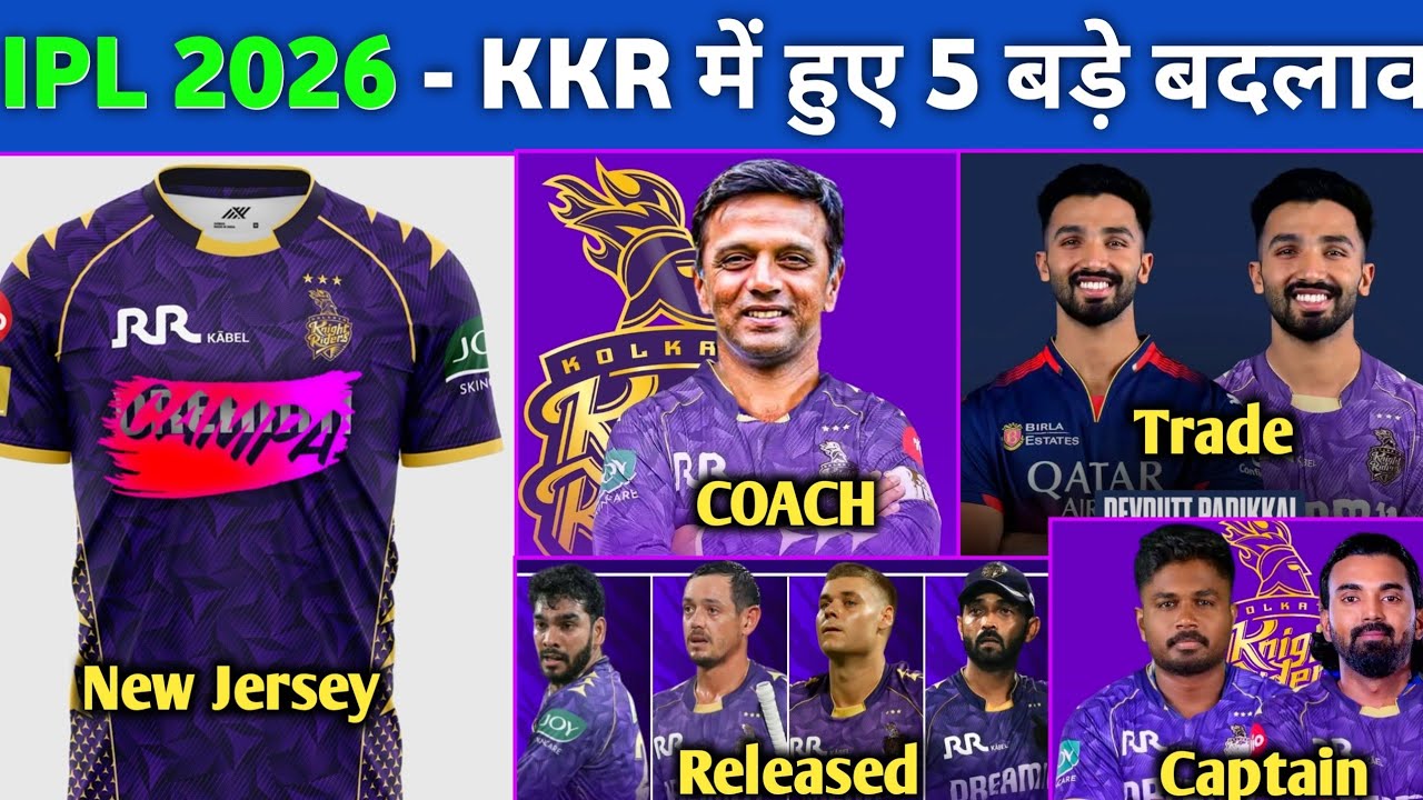 IPL 2026 - KKR 5 Big News (KKR New Captain, Kkr Coaching Staff, Trade ...