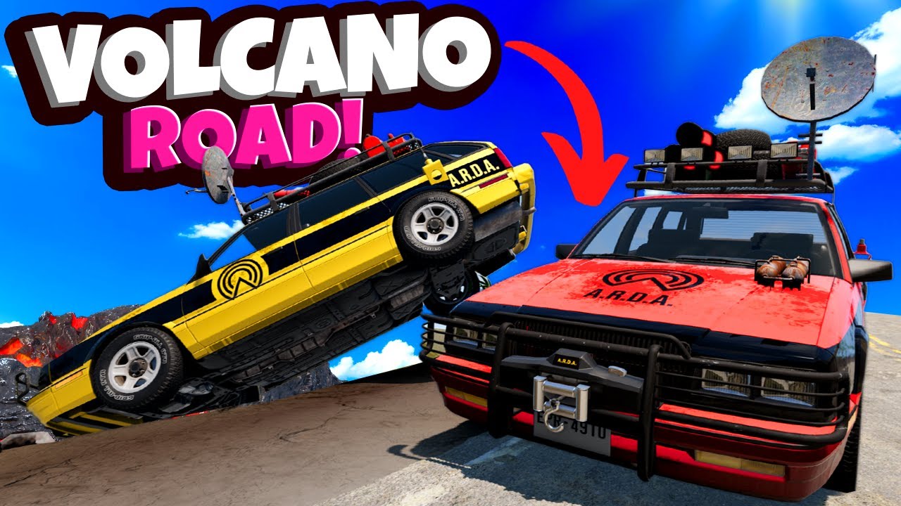 We Raced Against Traffic on a Dangerous Volcano Road in BeamNG Drive ...