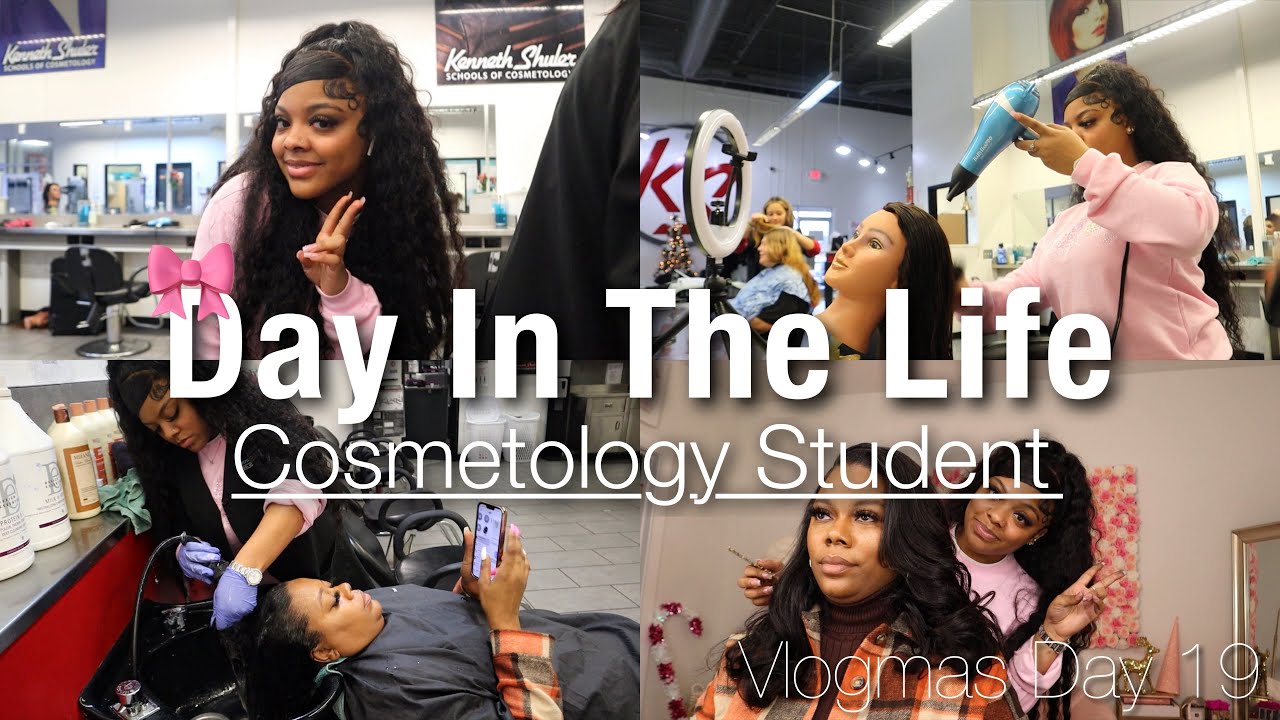 VLOGMAS : DAY IN THE LIFE OF A COSMETOLOGY STUDENT 🤍💇🏽‍♀️ - YouTube