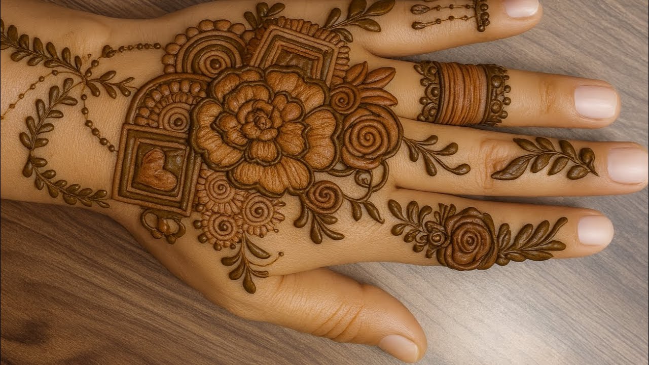 Simple patch mehndi design - YouTube