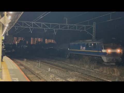 【ジョイント音最高！】JR貨物EF210形300番台348号機＋タキ20B（両）が尻手駅に到着停車するシーン（5581レ・新A244・石油輸送）2025.2.26 - YouTube