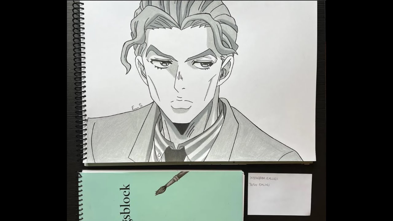 Kira Yoshikage drawing TIMELAPSE | Sketching, inking and shading | FULL ...