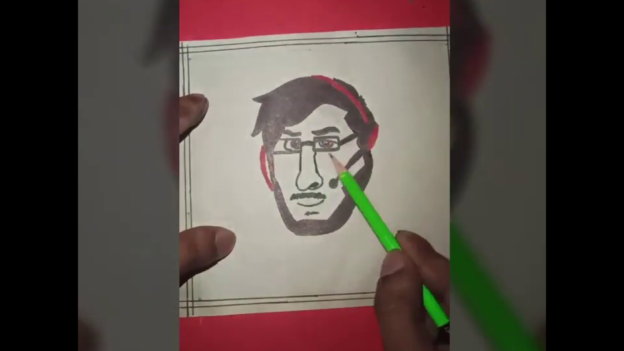 how to draw carryminati, tiktok Vs YouTube , carryminati cartoon face ...