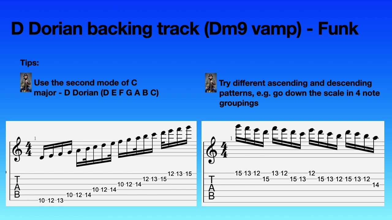 D Dorian Guitar Backing Track - Funk - YouTube