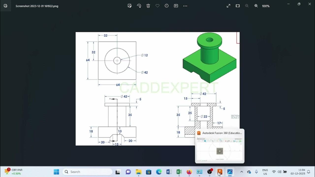 Fusion 360 : Practice Exercise 1a (Extrude, Chamfer, hole Commands) - YouTube