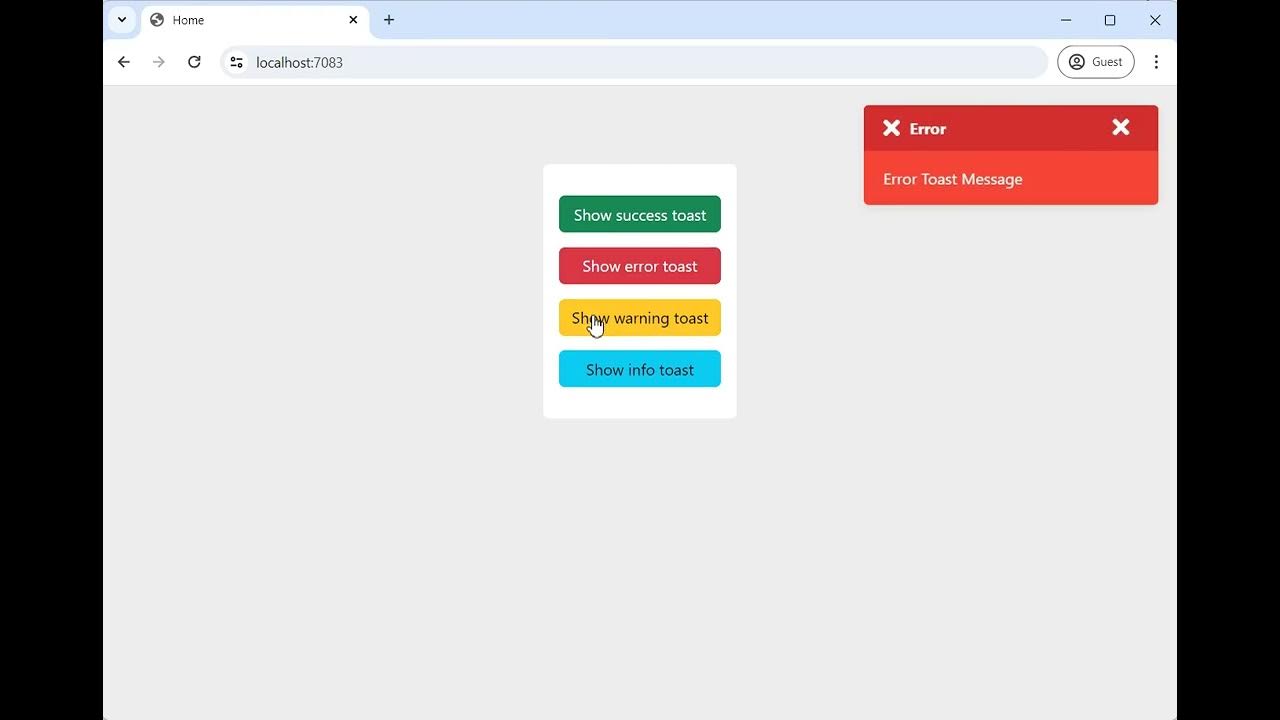 Blazor Toast Notification with Pure C#, HTML and CSS - YouTube