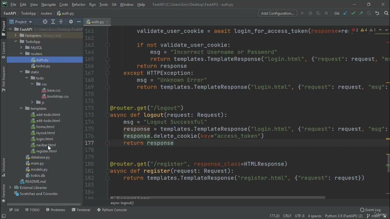 026 FastAPI Full Stack Logout - YouTube