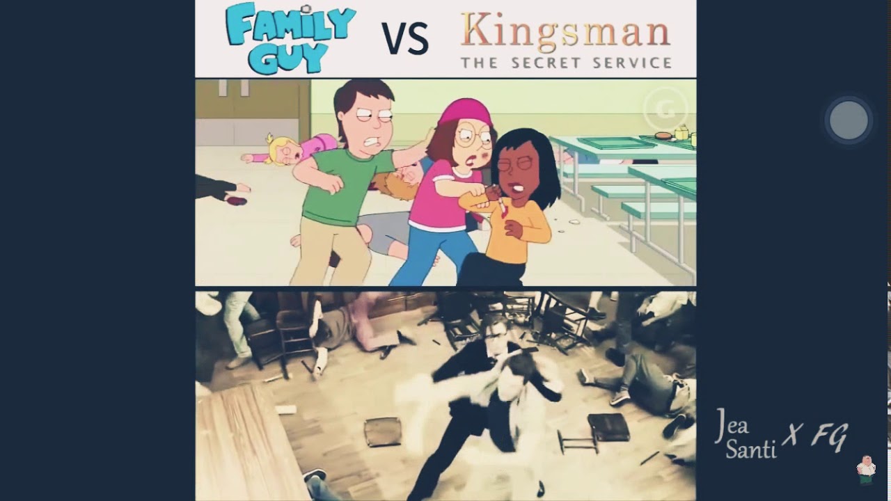 Kingsman secret service fight scene in family guy - YouTube