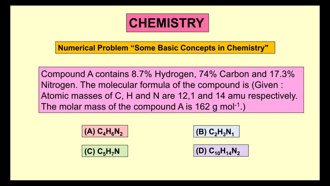 Compound A contains 8.7% Hydrogen, 74% Carbon and 17.3% Nitrogen. The ...