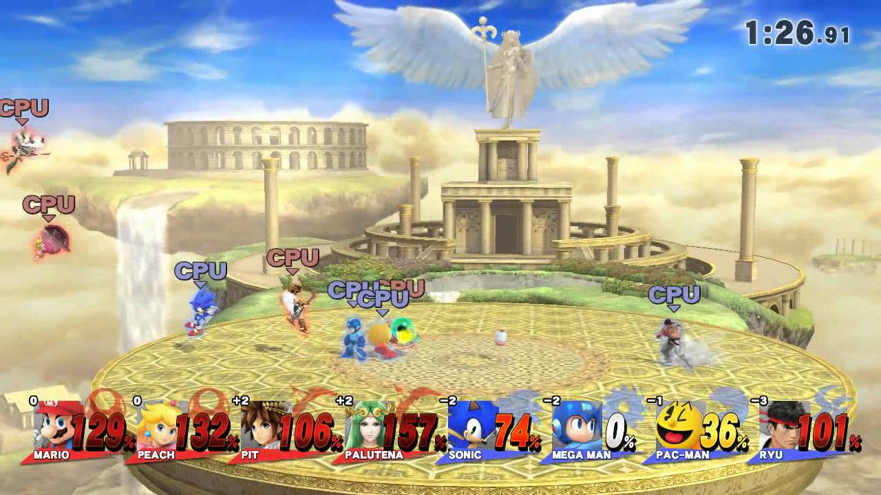 Super Smash Bros Wii U 8-Player Team Battle Mario, Peach, Pit ...
