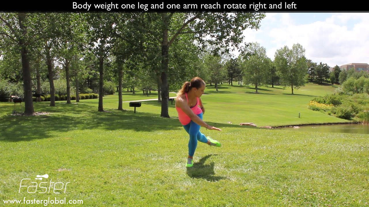 Body weight one leg and one arm reach rotate right and left.mov - YouTube