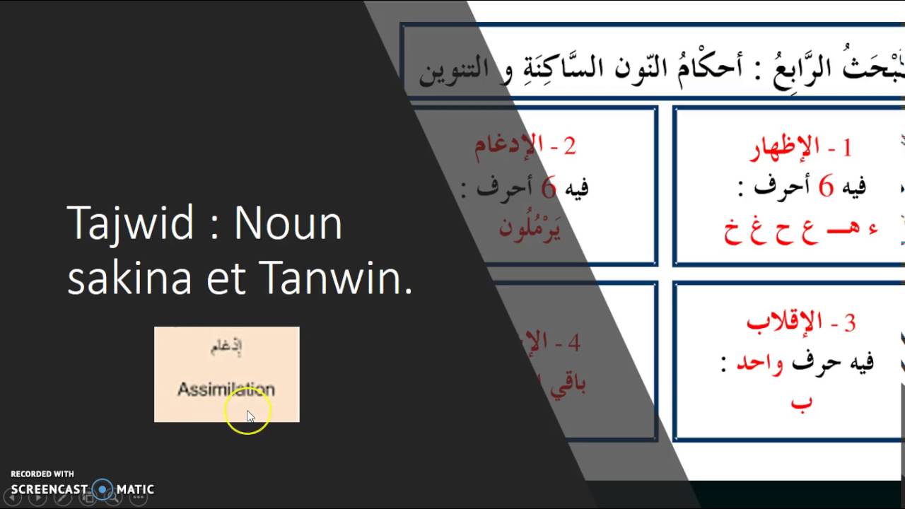 03 - règles de tajwid - Noun Sakina et Tanwin - Idram - YouTube