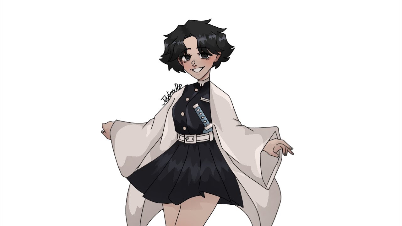 Drew myself as a demon slayer character! Drawing the demon version ...