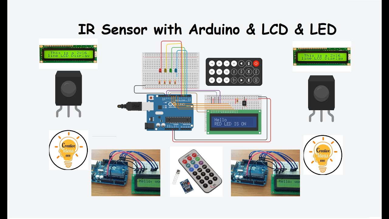 Controlling the LED using IR sensor & Remote #CreativeideasEEE | # ...