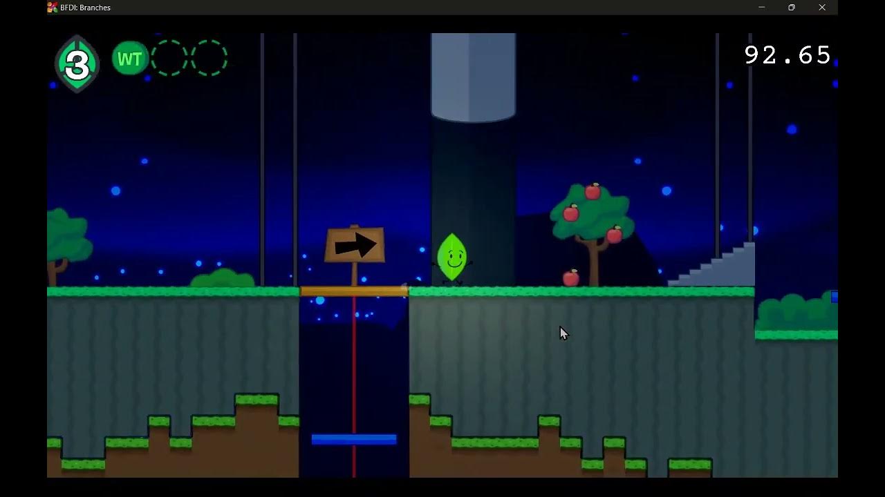 BFDI Branches Big Red Button Leafy Gameplay - YouTube