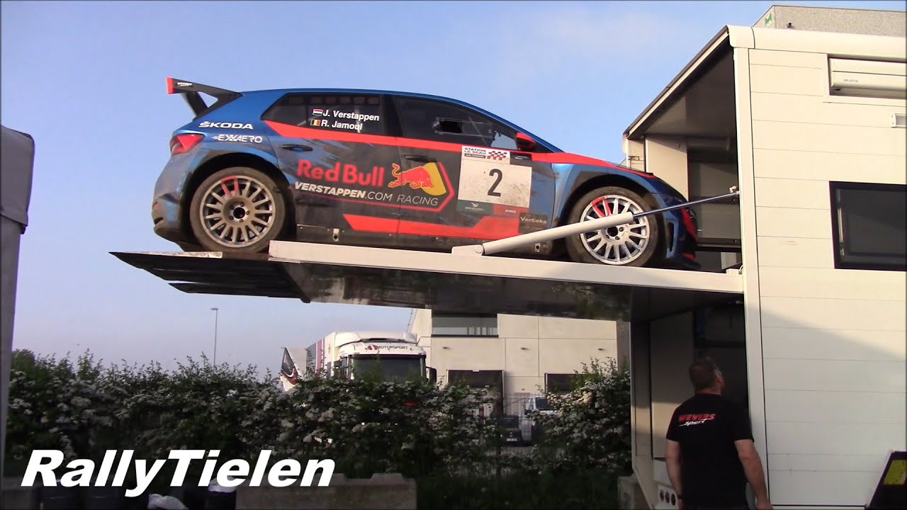 Loading rallycar into service truck - Wevers Sport, Jos Verstappen ...