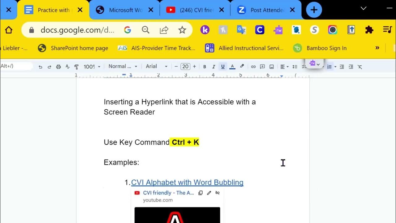 Christina Liebler: Accessible Hyperlinks using Keyboard Shortcut - YouTube