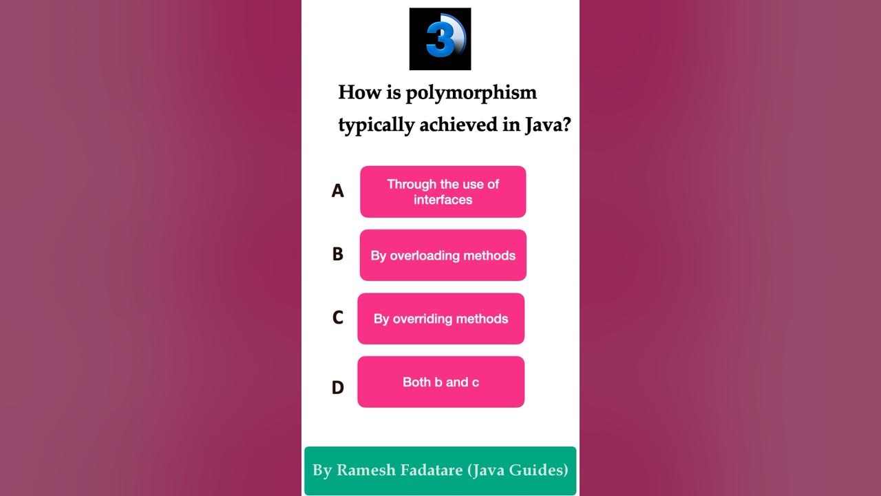 Java Quiz 45 - How is polymorphism typically achieved in Java? #java #quiz - YouTube