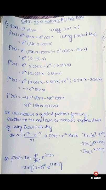 solutions of CPET 2024 questions (1-10) - YouTube