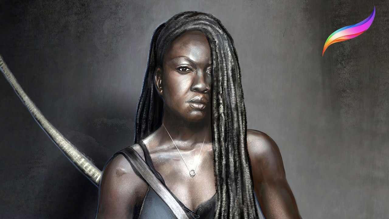 'Digital Painting of Michonne'-The Walking Dead Series | iPad Air ...
