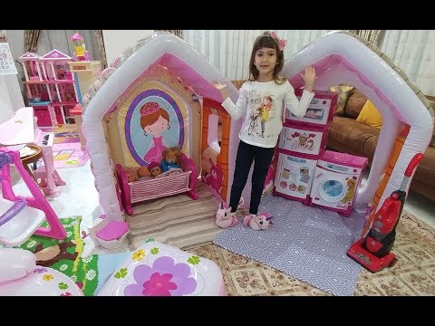 PRENSESLER OYUN EVİNİ GERÇEK EVE ÇEVİRDİK.EVCİLİK OYNADIK. CİCBELLO, NENUCO, LİZA, DERYA BEBEK