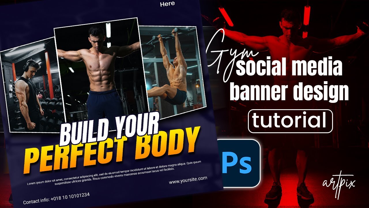 Photoshop Tutorial: How to Create a Fitness Gym Poster l Artpix - YouTube