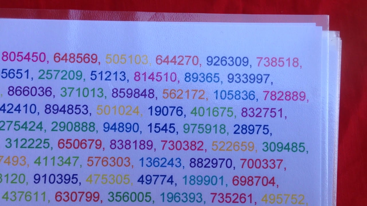 Random Coloured Numbers pages 901-910 - YouTube