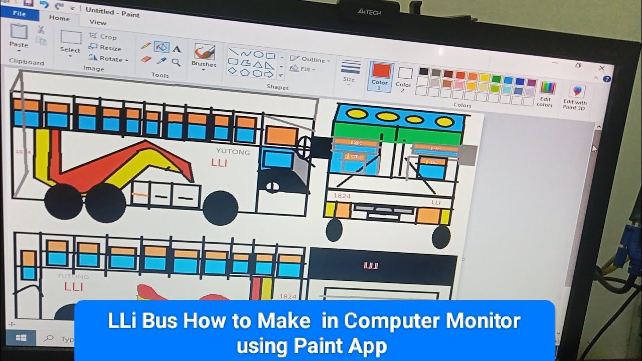 How to Make LLI Bus in Using Paint App in Computer - YouTube