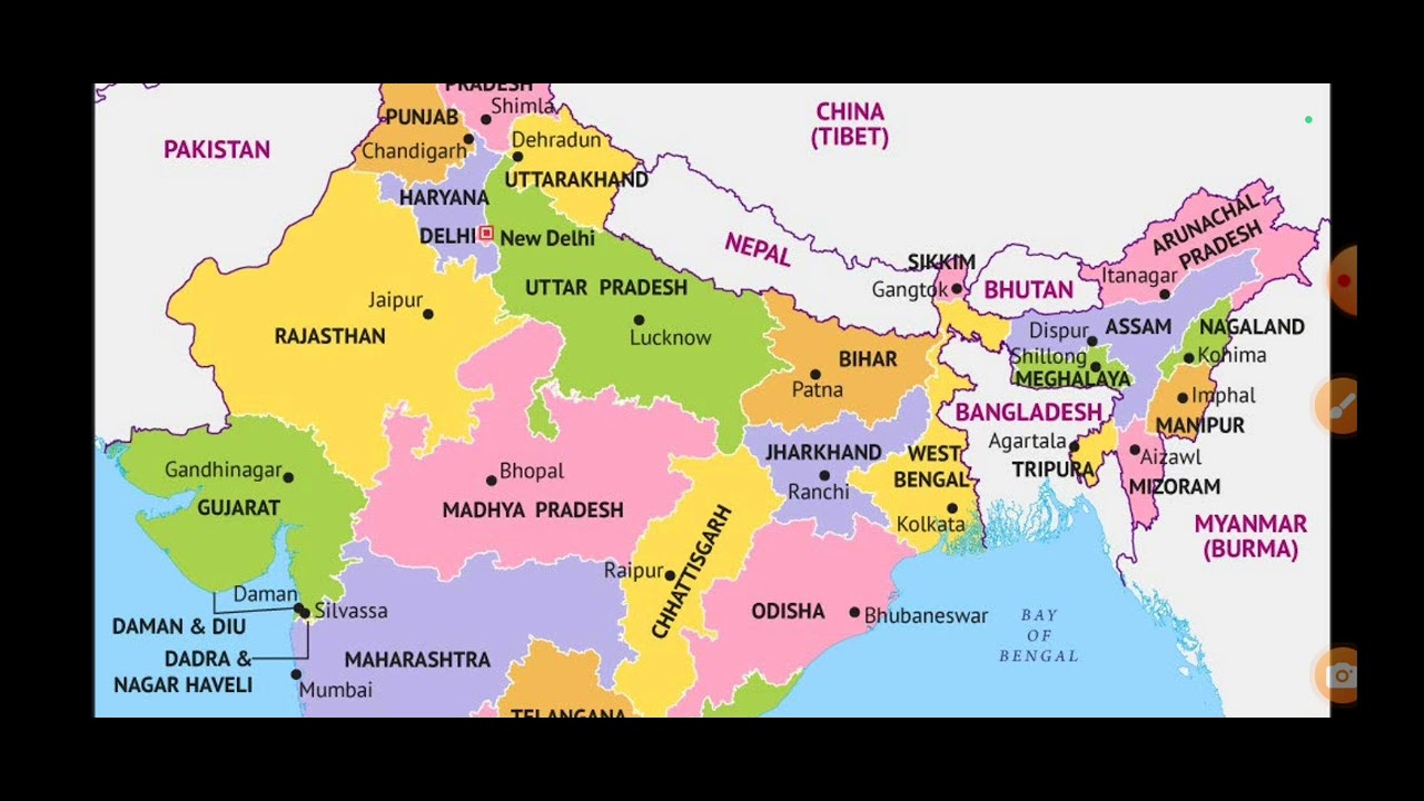INDIA MAP RAJYA RAJDHANI#Trending video - YouTube