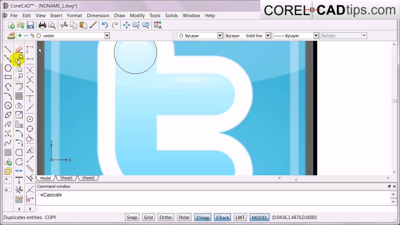 Corelcad - creating twitter logo in Corelcad Part1 - YouTube