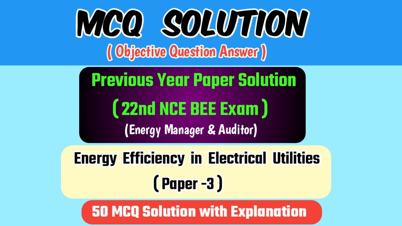 Objective Question Answer | 22nd NCE BEE Exam | Previous Year Paper-3 - YouTube