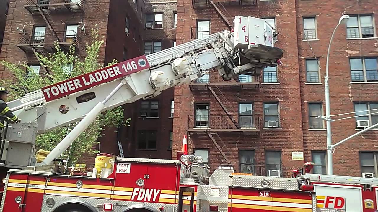 FDNY Acting Ladder 146 Maneuvering The Bucket As They Prepared To Take ...