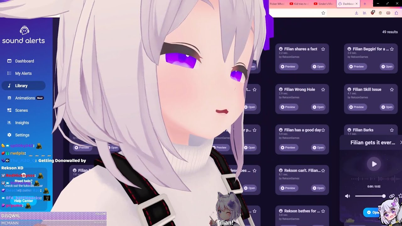 Filian found Rekson's soundalerts - YouTube