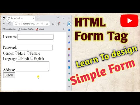 Design Simple Registration Form In HTML| Form Tag In Html| - YouTube