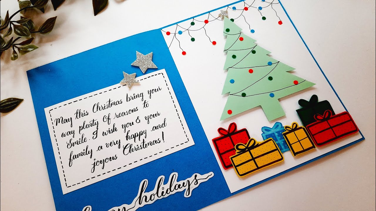 DIY Christmas Greeting Card Idea | Handmade Christmas Card Making Ideas ...