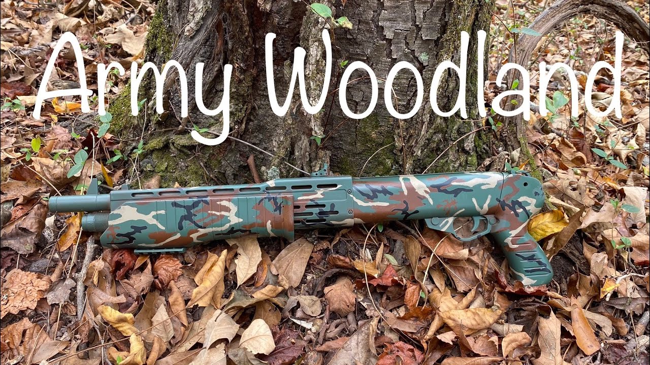 How to SPRAY PAINT ARMY WOODLAND on your firearm! - YouTube