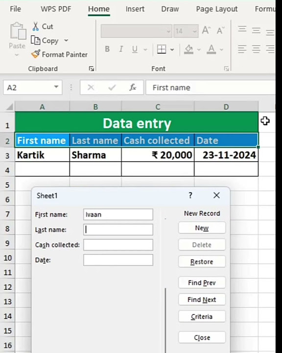 Excel में data entry कैसे करे #excel #dataentry #exceltips #exceltricks #ytshorts - YouTube