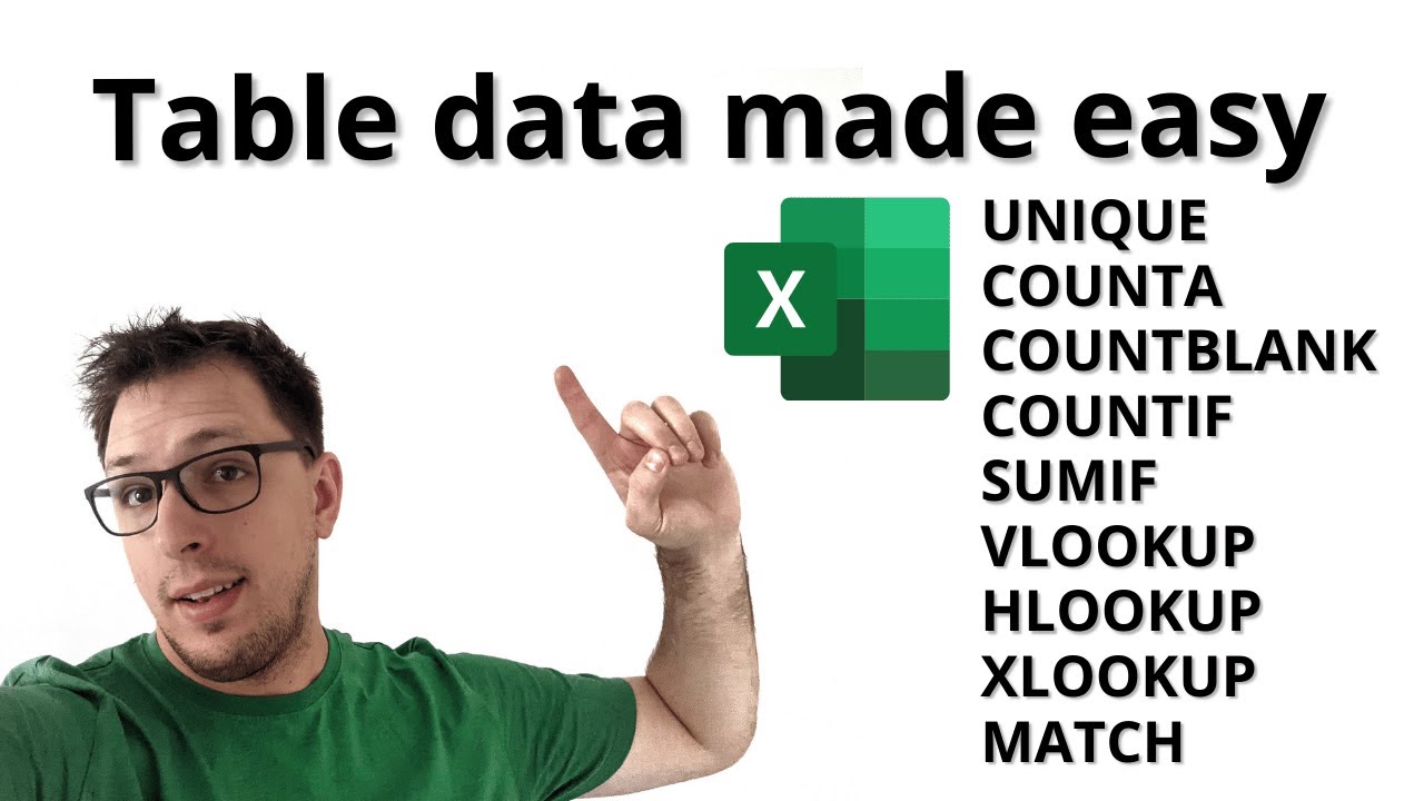 Summarise Table Data And Use Lookup Functions In Excel YouTube Summarise Table Data And Use Lookup Functions In Excel YouTube