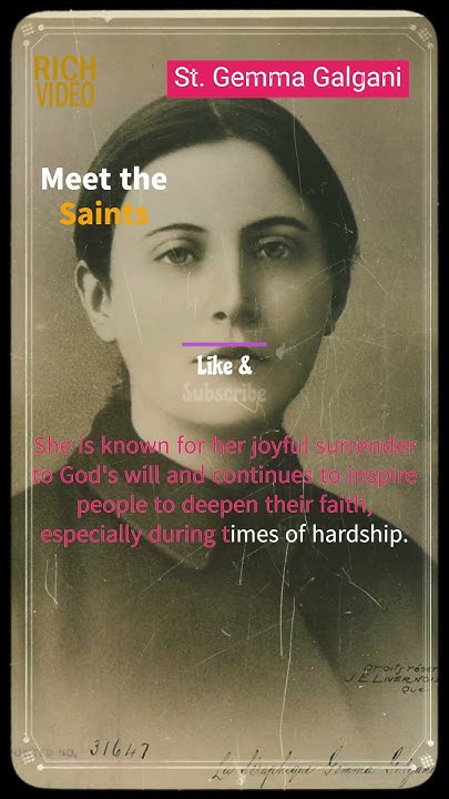 Saint of the day | Inspirational life of Saint Gemma Galgani #saints ...