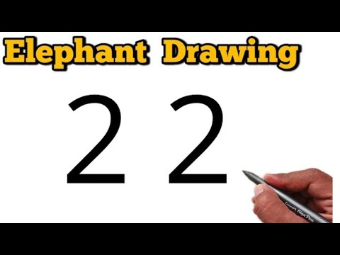🐘 How to Draw an Elephant from Number 2 | Number Drawing Challenge ...