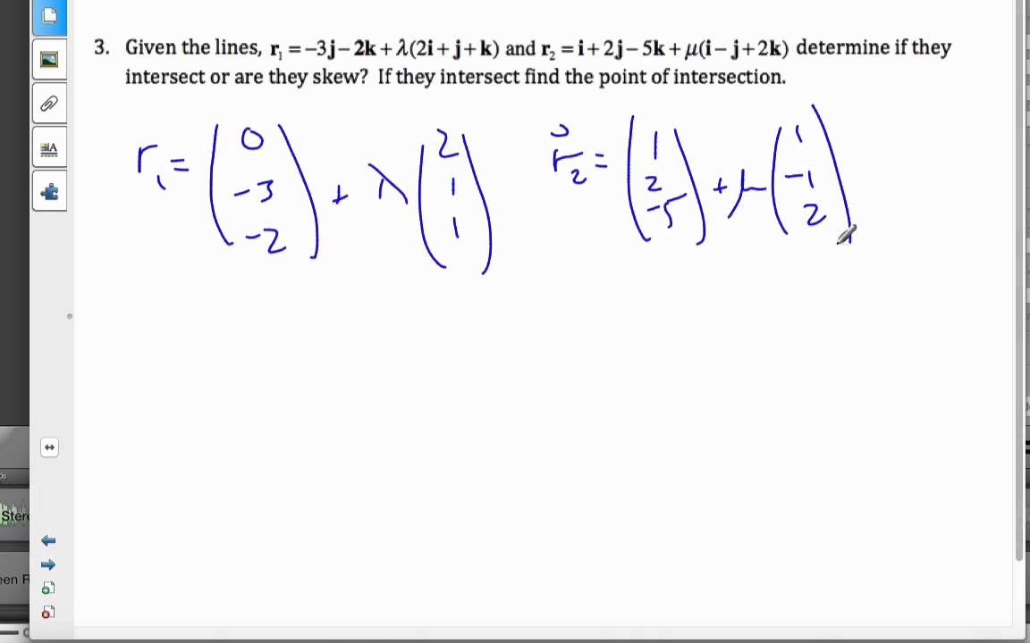 IB Math HL - Parallel and Coincident 3D Lines (12.5.1) - YouTube